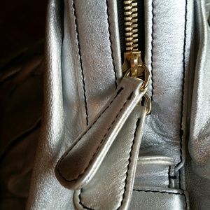 Valentino Garavani | Bags | Valentino Metallic Silver Nappa Leather Bag ...